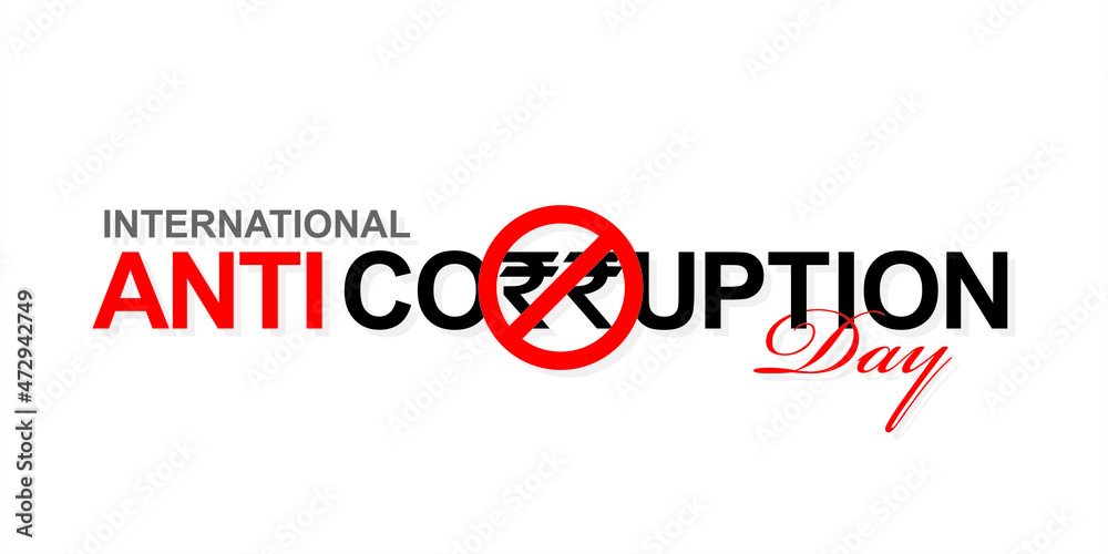 Creative Typography of International Anti Corruption Day. Banner Design ...