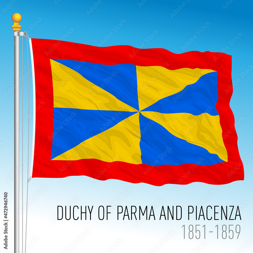 Duchy of Parma and Piacenza historical flag, Italy, 1851 - 1859, vector ...