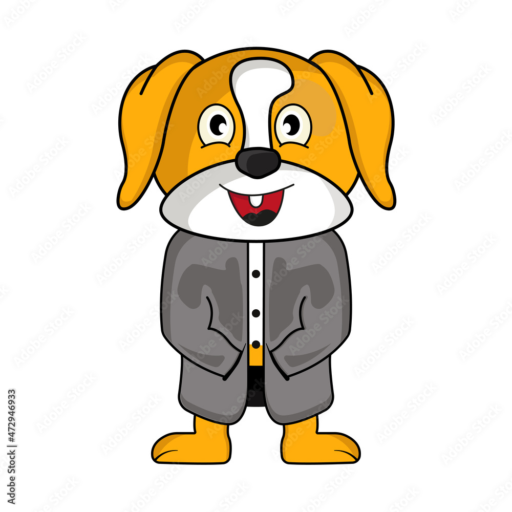 Dog cartoon character. illustration flat style. design template vector ...