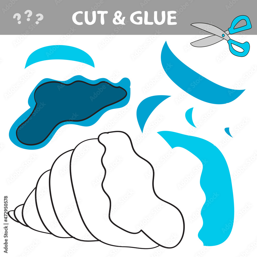 Cut and glue - Simple game for kids. Use scissors and glue and restore ...