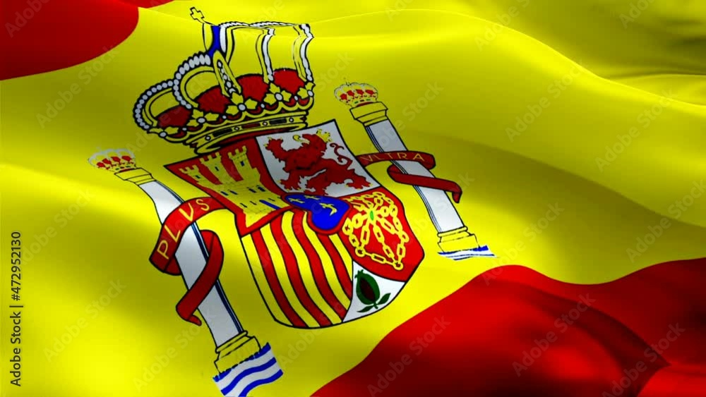 Spain flag video. National 3d Spanish Flag Slow Motion video. Spain ...