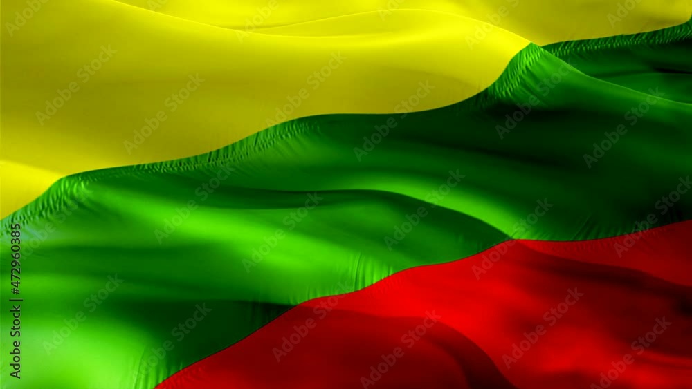Lithuania flag video. National 3d Lithuanian Flag Slow Motion video ...