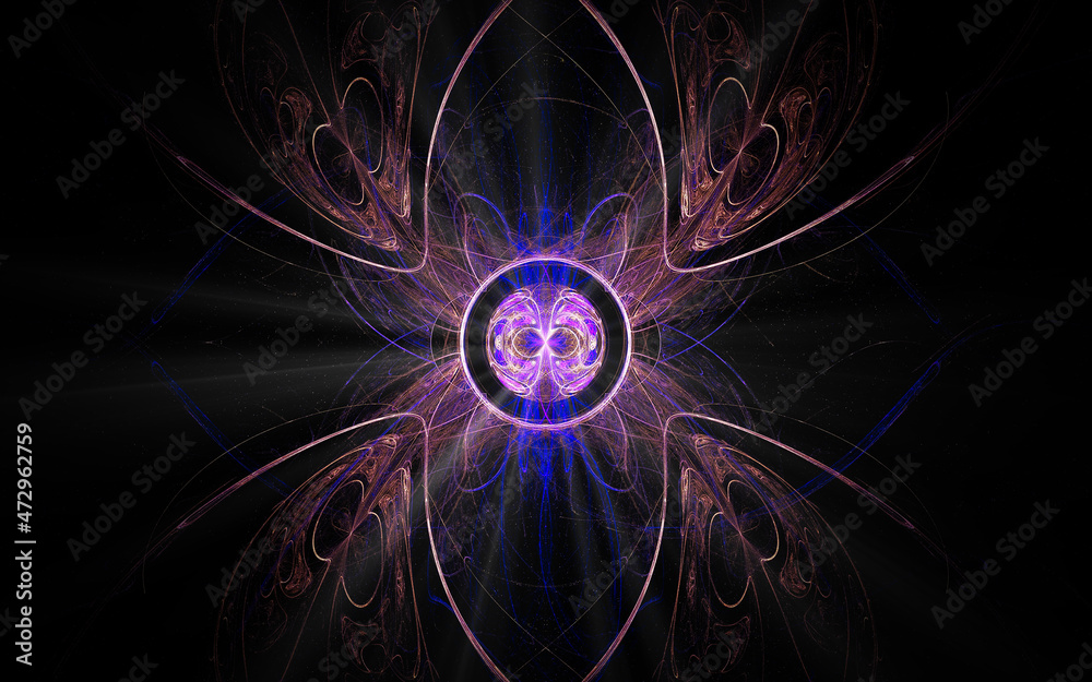 abstract illustration of a computer generated fantastic emblem in ...