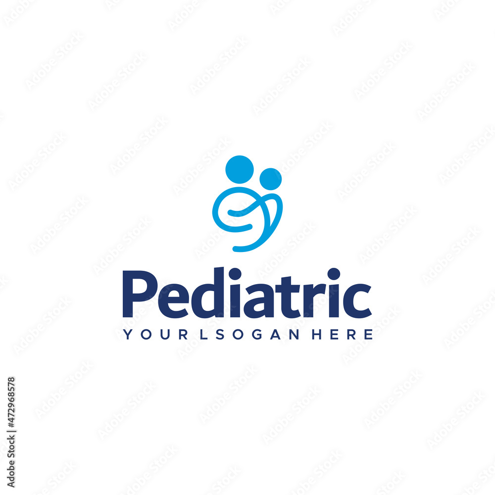 minimalist line art Pediatric people logo design Stock Vector | Adobe Stock