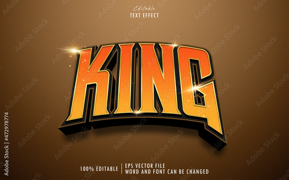 king gold text effect premium Stock Vector | Adobe Stock