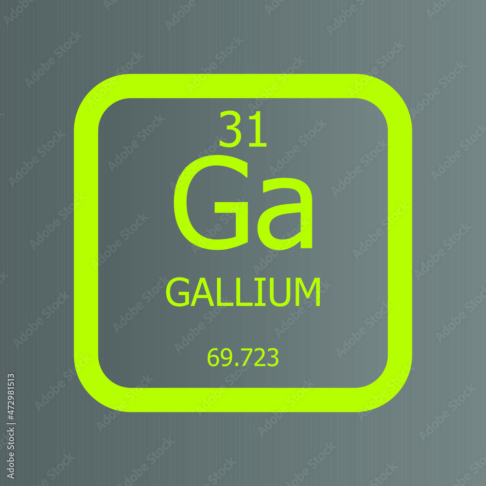 Gallium Ga Chemical Element vector illustration diagram, with atomic ...
