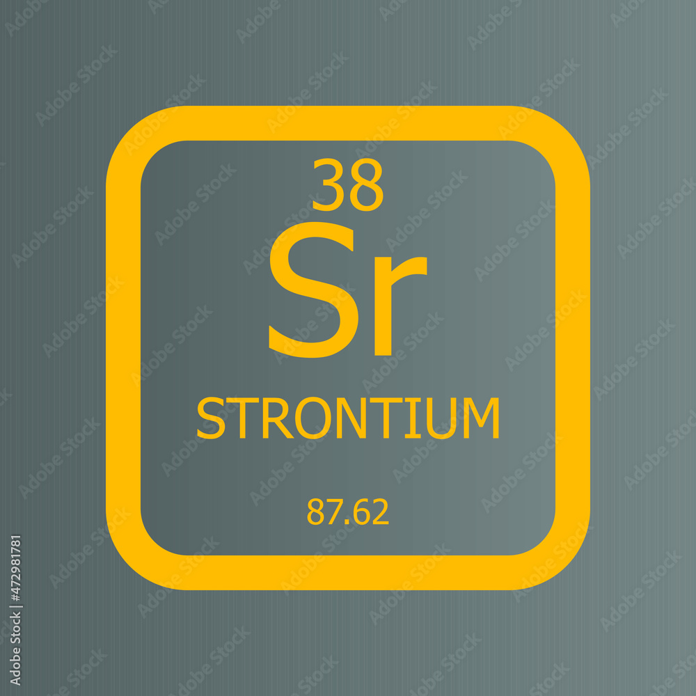 Strontium Sr Chemical Element vector illustration diagram, with atomic ...