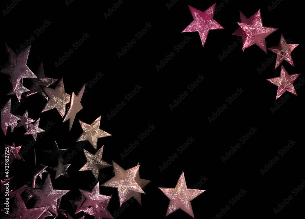 flying stars - 3d Christmas motif, digitally created dark background ...