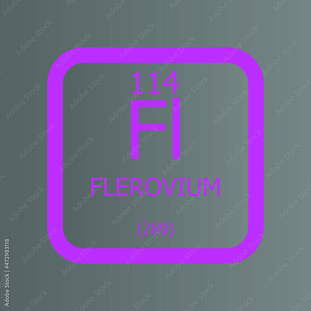 Flerovium Fl Chemical Element vector illustration diagram, with atomic ...