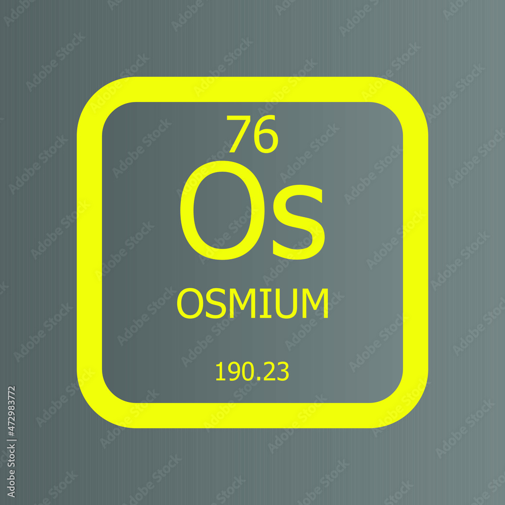 Osmium Os Chemical Element vector illustration diagram, with atomic ...