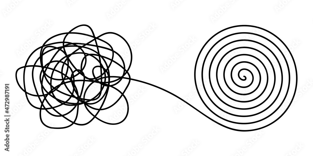 Chaos and order abstract minimalist concept, metaphor of disorganized ...