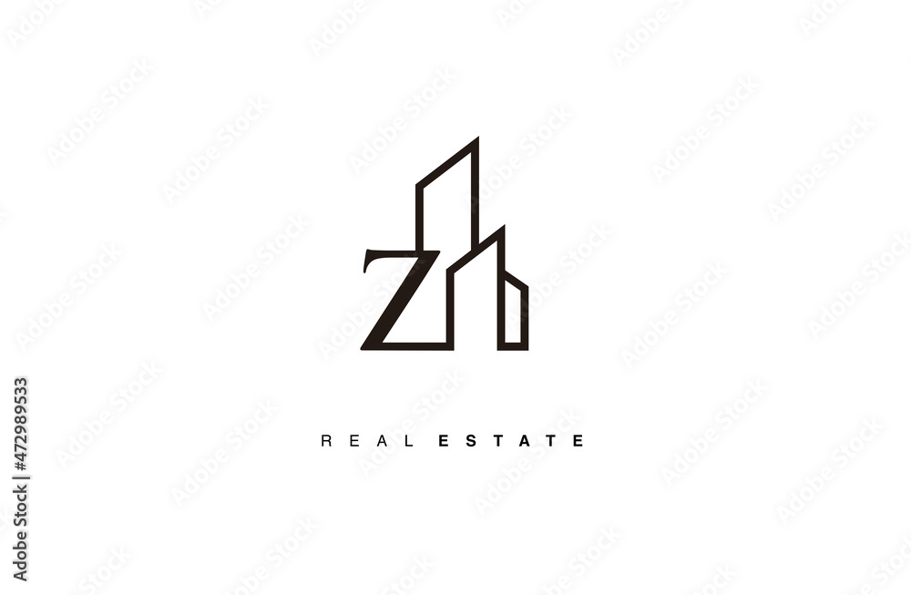 initial Z real estate logo design Stock Vector | Adobe Stock