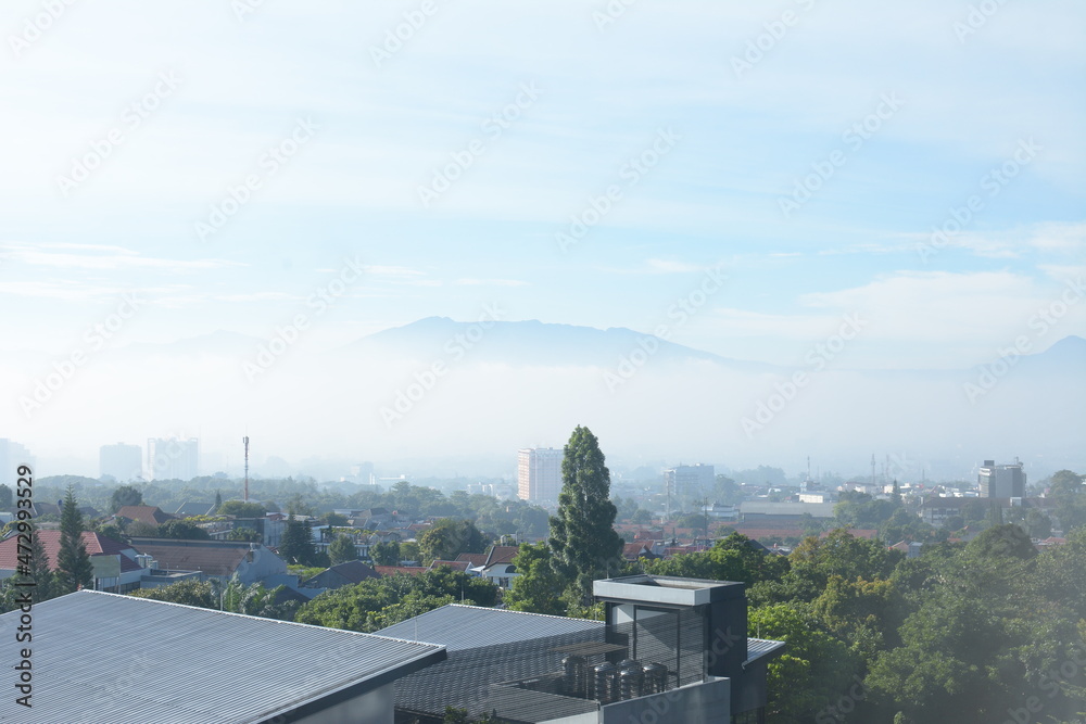 Bandung, Indonesia - May 10, 2021 : Aerial view of Bandung city ...