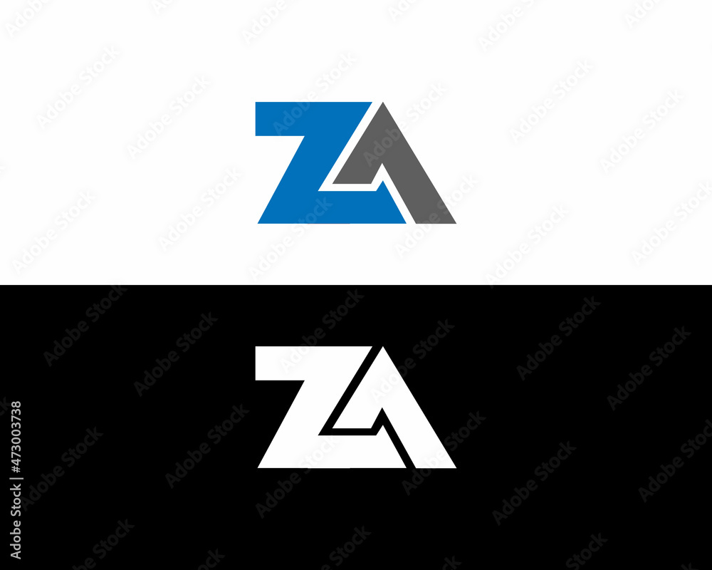Letter ZA Logo DEsign Template Vector Modern Icon. Stock Vector | Adobe ...