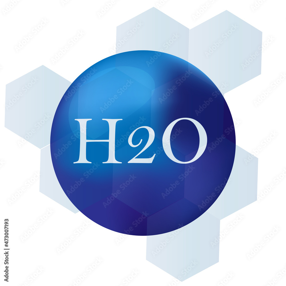 Water molecule H2O isolated white background vector illustration Stock ...