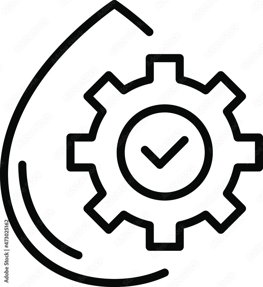 Water Management icon vector image. Thin Outline Vector illustration ...