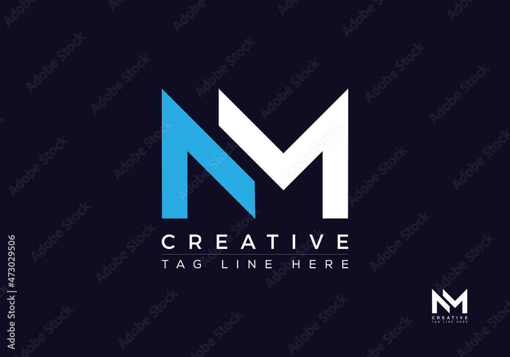 Luxury, simple, minimal and elegant NM logo design. Initial logo design ...