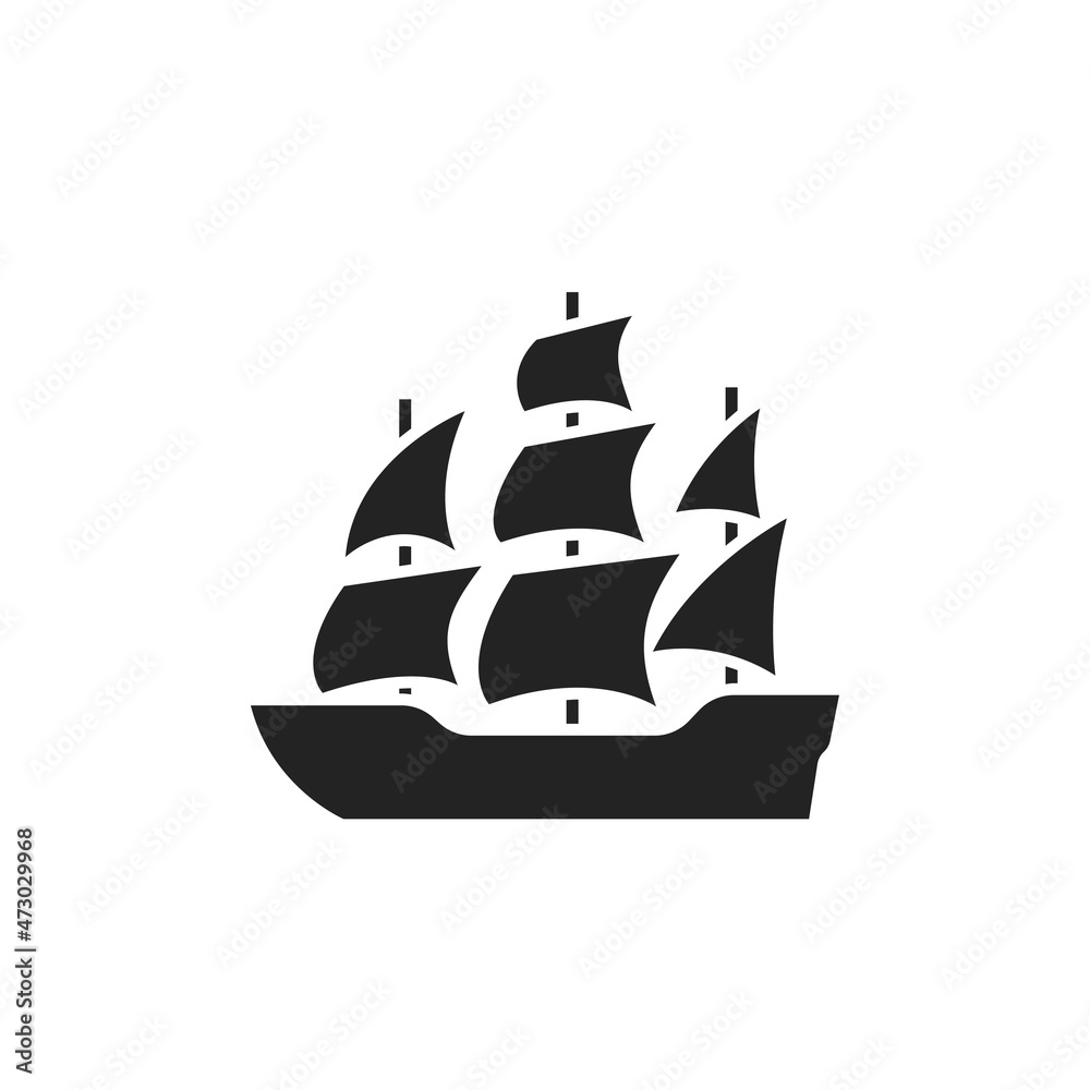 old sailing ship icon. classic sea transport symbol Stock Vector ...