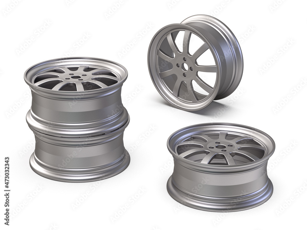 Car rims for wheels. Image set of car rims isolated on a white ...