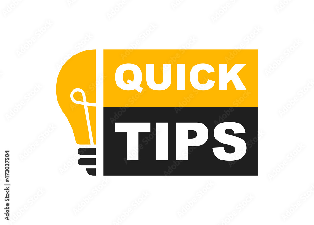 Vetor de Quick tips logo with light bulb. Quick tips badge. Top tips ... Vetor de Quick tips logo with light bulb. Quick tips badge. Top tips ...