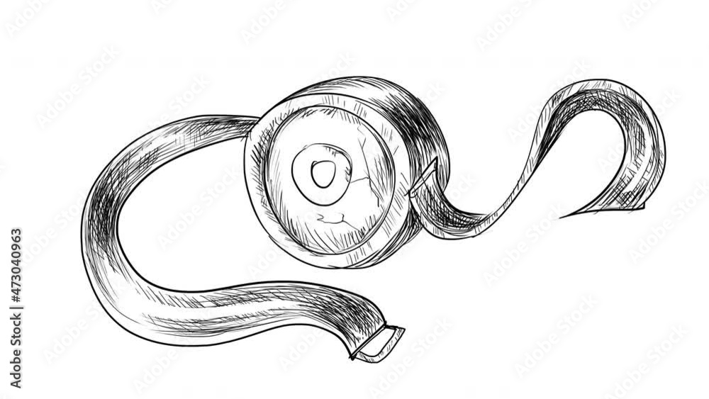 Self-drawing of a prosthetic eye in sketch style on a white background ...