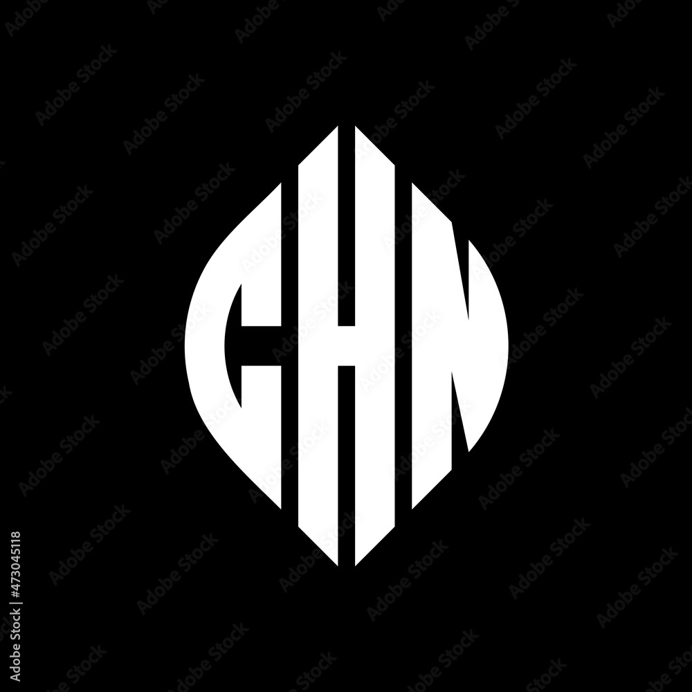 CHN circle letter logo design with circle and ellipse shape. CHN ...