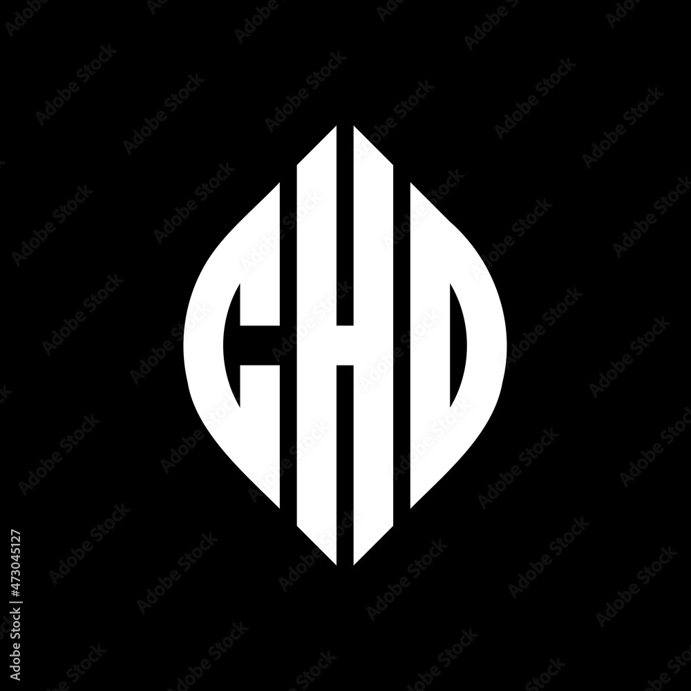 CHO circle letter logo design with circle and ellipse shape. CHO ...