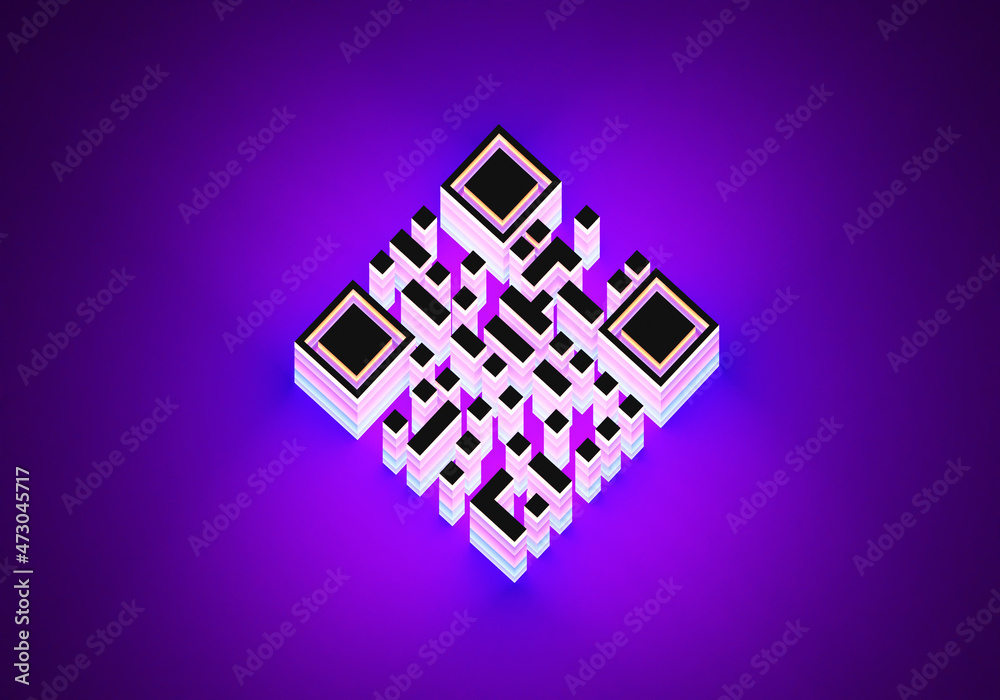 QR technology identification concept. Identification using QR tag ...