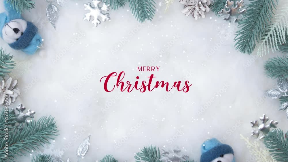 Merry Christmas animated background 4k with twinkling garland and ...