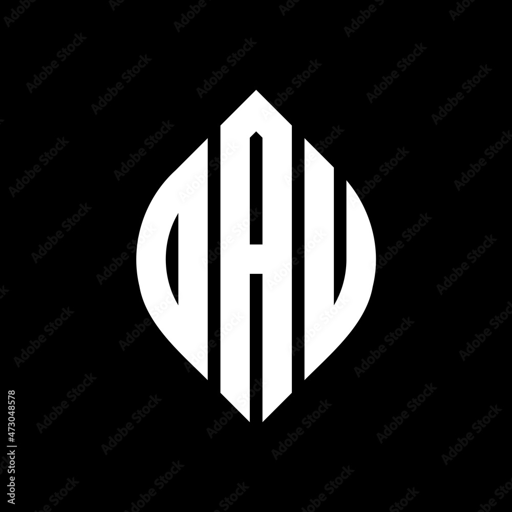 DAU circle letter logo design with circle and ellipse shape. DAU ...