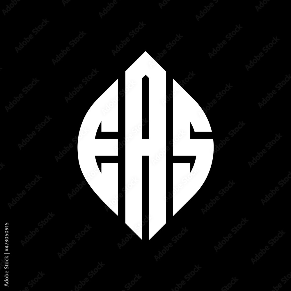 EAS circle letter logo design with circle and ellipse shape. EAS ...