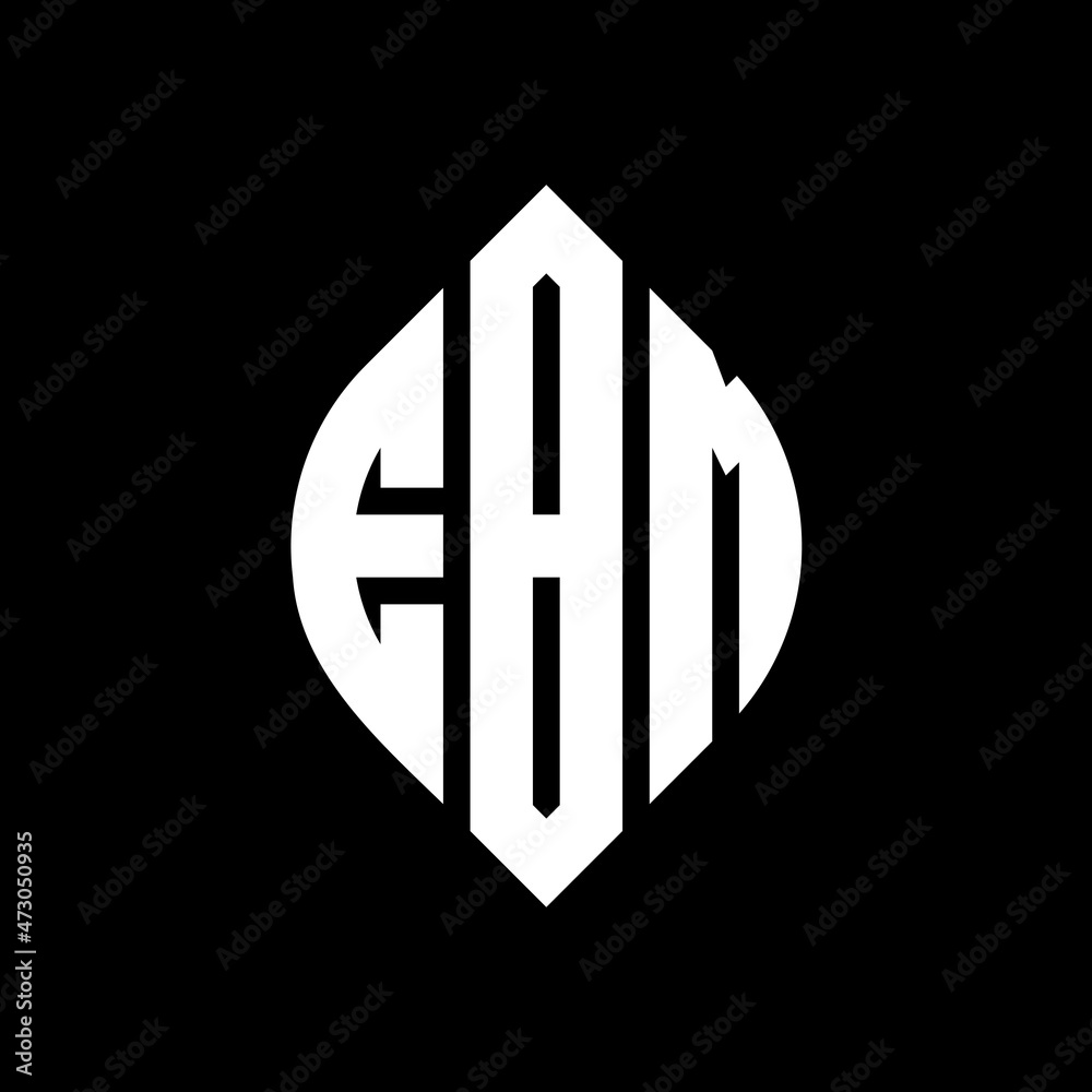 EBM circle letter logo design with circle and ellipse shape. EBM ...