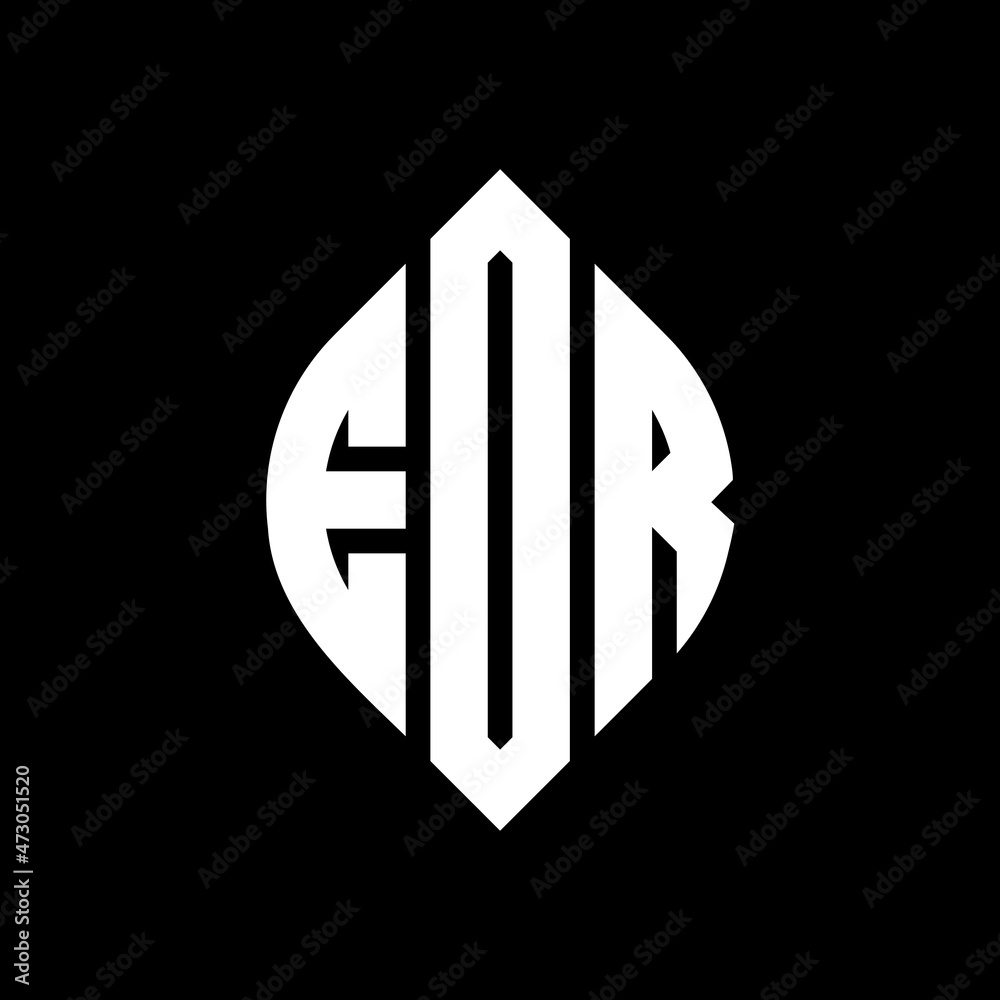 EOR circle letter logo design with circle and ellipse shape. EOR ...