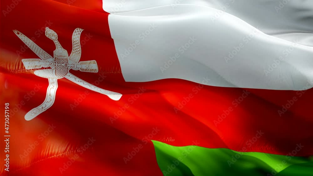 Oman flag. National 3d Oman flag waving. Sign of Omani seamless loop ...
