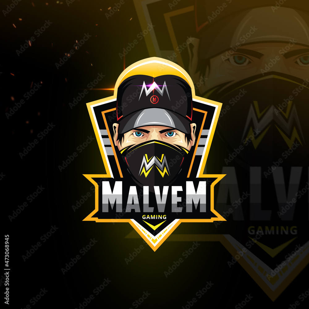 Man Logo Gaming Stock Vector | Adobe Stock