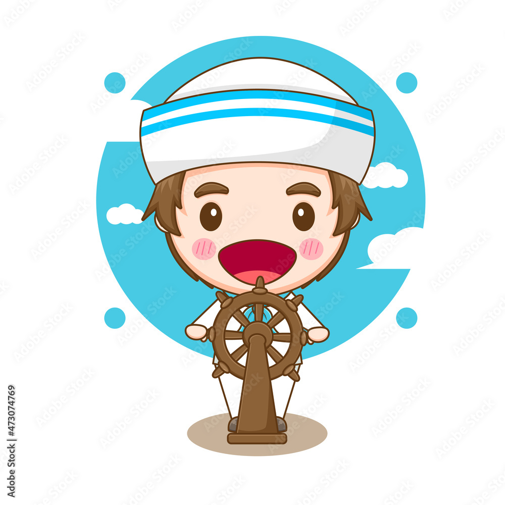 Cute sailor chibi cartoon character Stock Vector | Adobe Stock