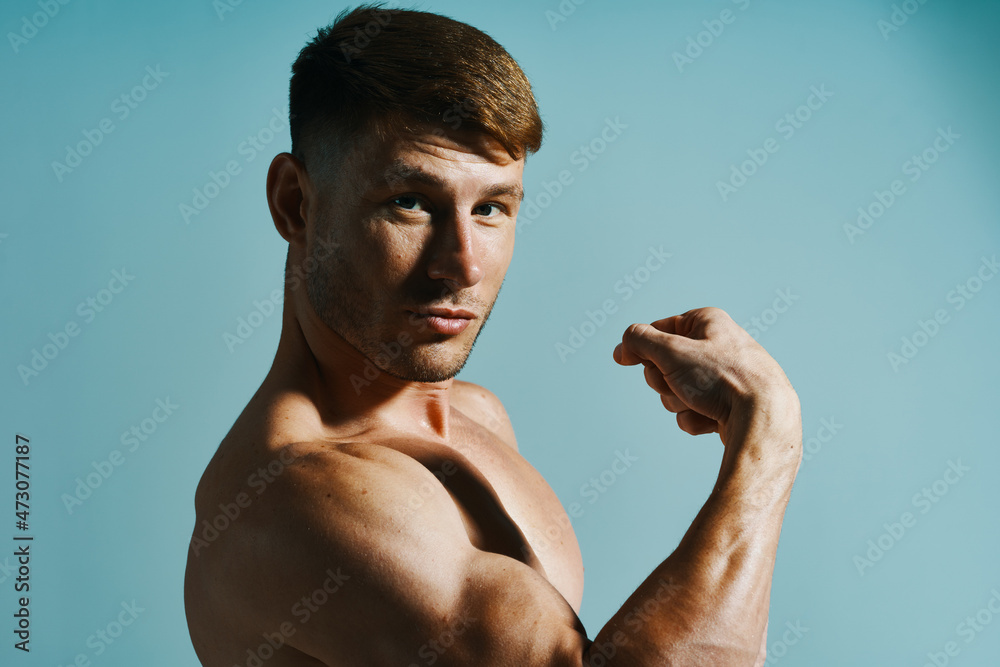 male with bulging topless muscle workout posing bodybuilder Stock Photo ...