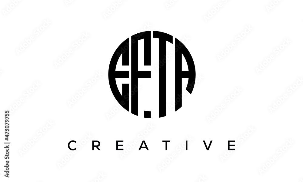 Letters EFTA creative circle logo design vector, 4 letters logo Stock ...