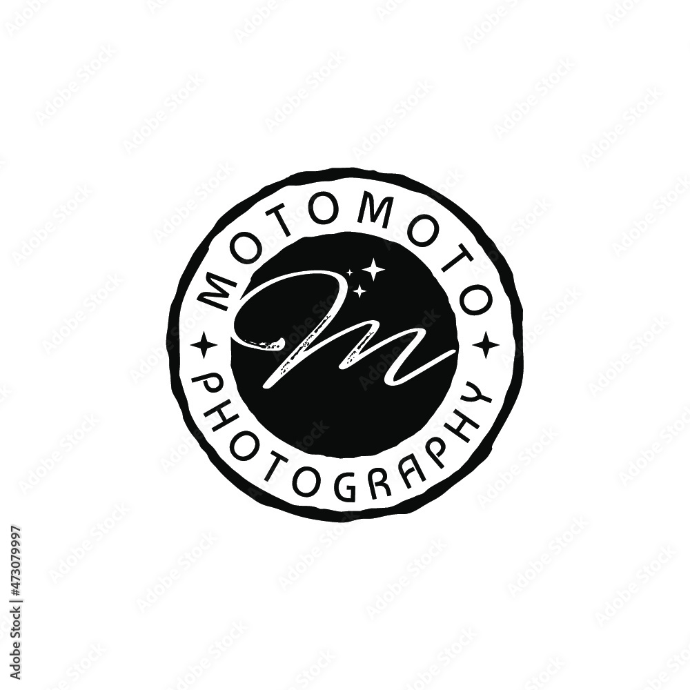 M initials photography logo vector image Stock Vector | Adobe Stock