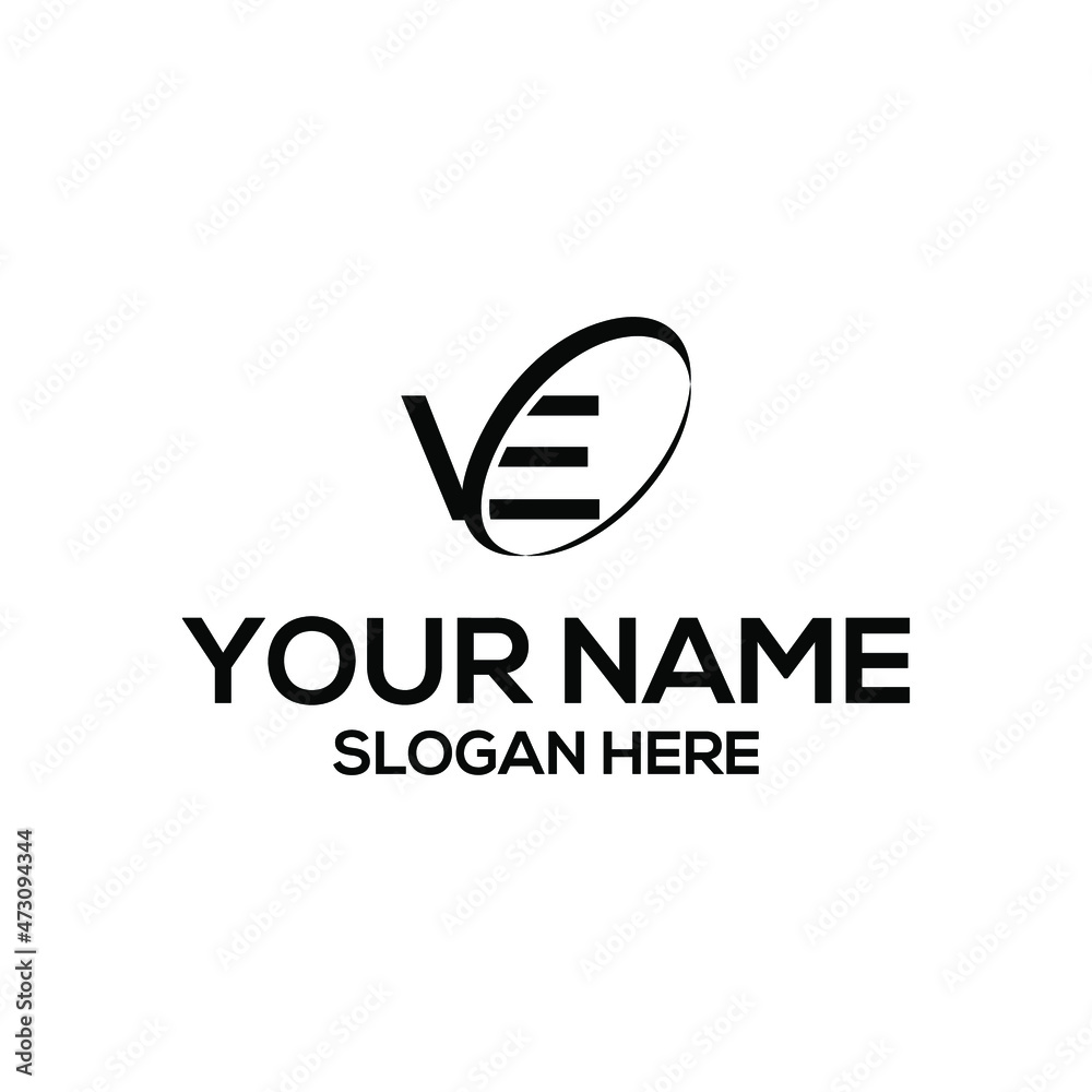 VE LETTER ICON business logo design Stock Vector | Adobe Stock