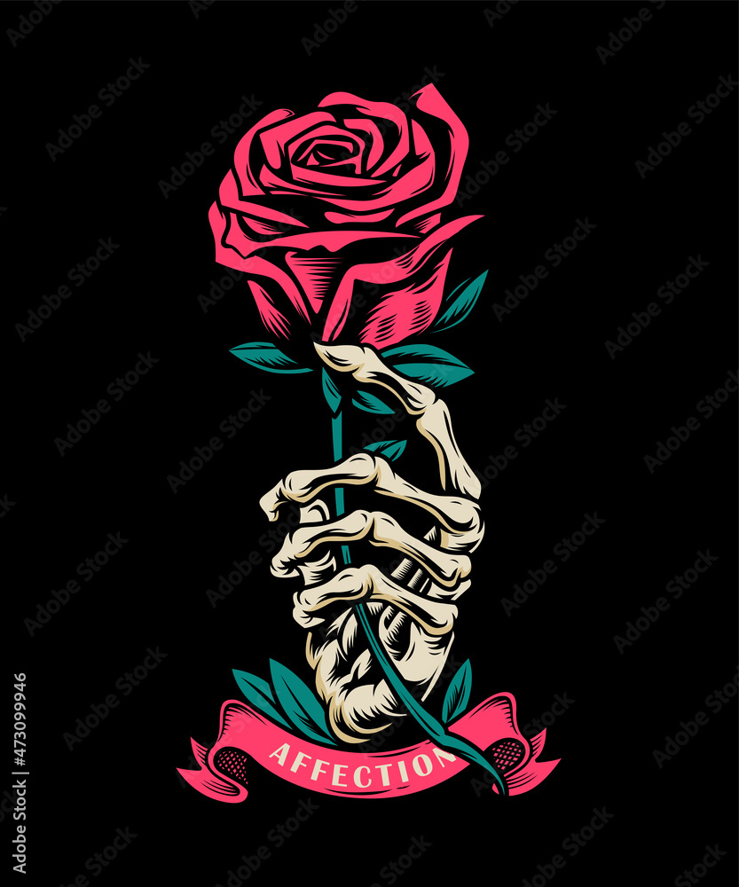 Skeleton Holding Rose