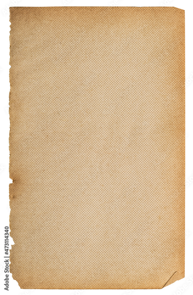 Old paper sheet texture halftone effect isolated white background Stock ...