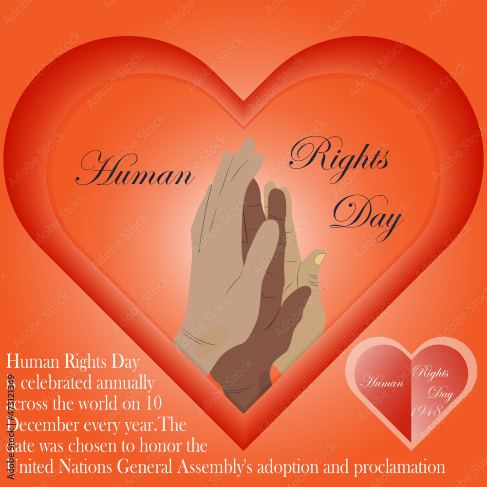 Human hands support each other on International Human Rights Day ...