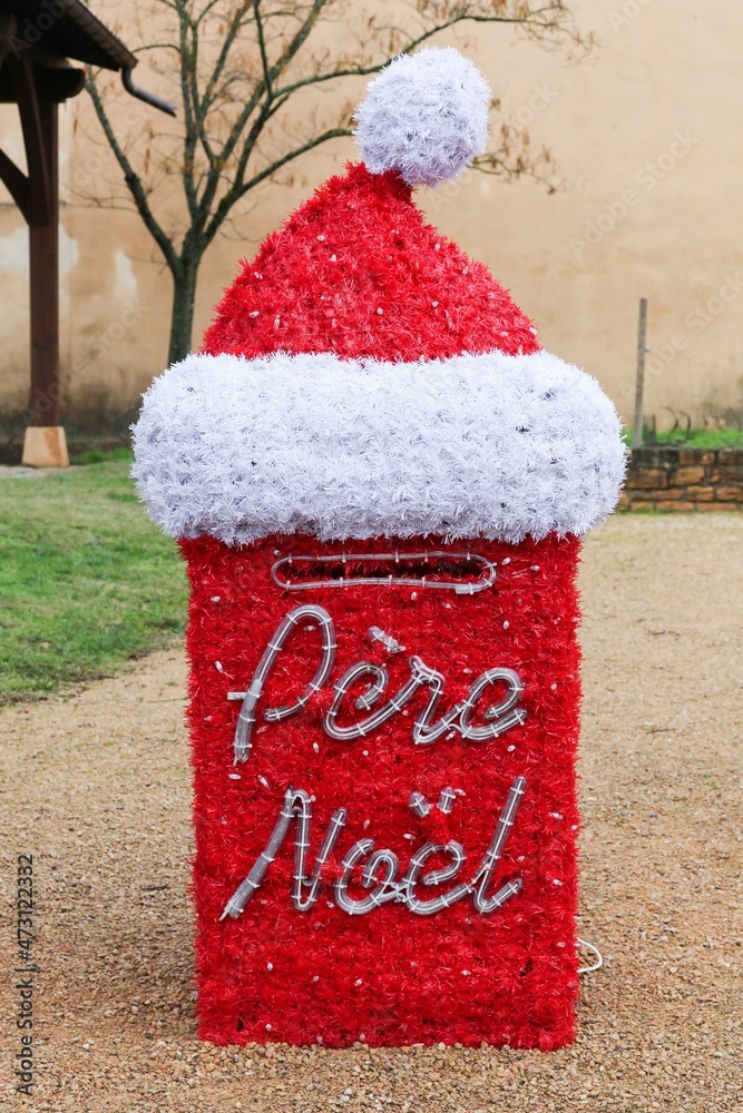 Santa Claus letter box called père Noël in french language Stock Photo ...