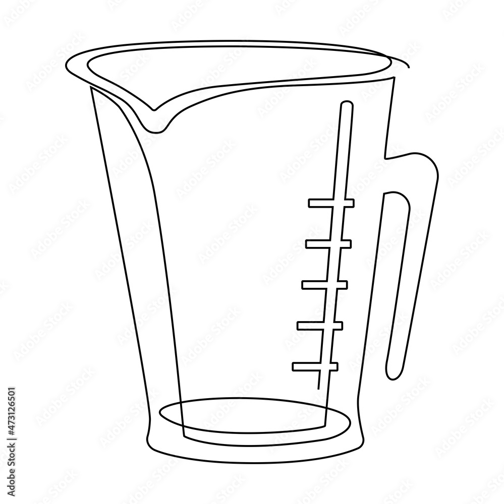 Measuring jug with graduations for measuring weight and volume ...