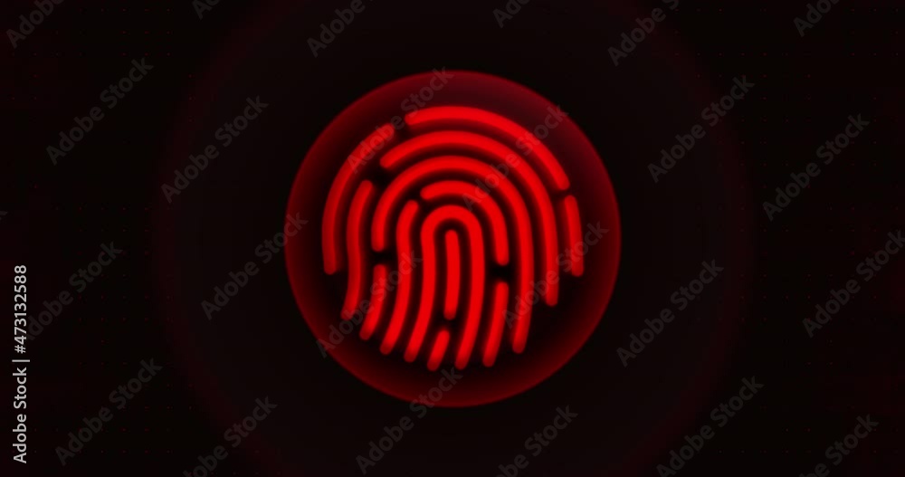 3d Motion graphics animation of a fingerprint scan log in with security ...