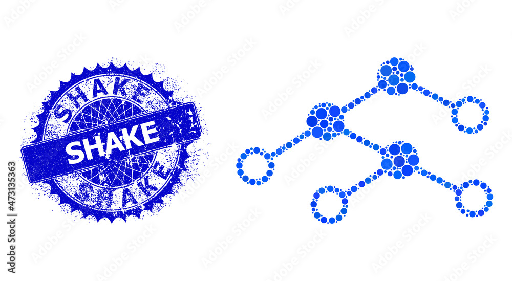 Nodes structure vector composition of circle dots in different sizes ...