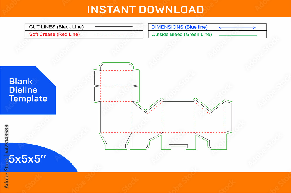 Creative gift box or surprice gift box dieline template and 3d box ...