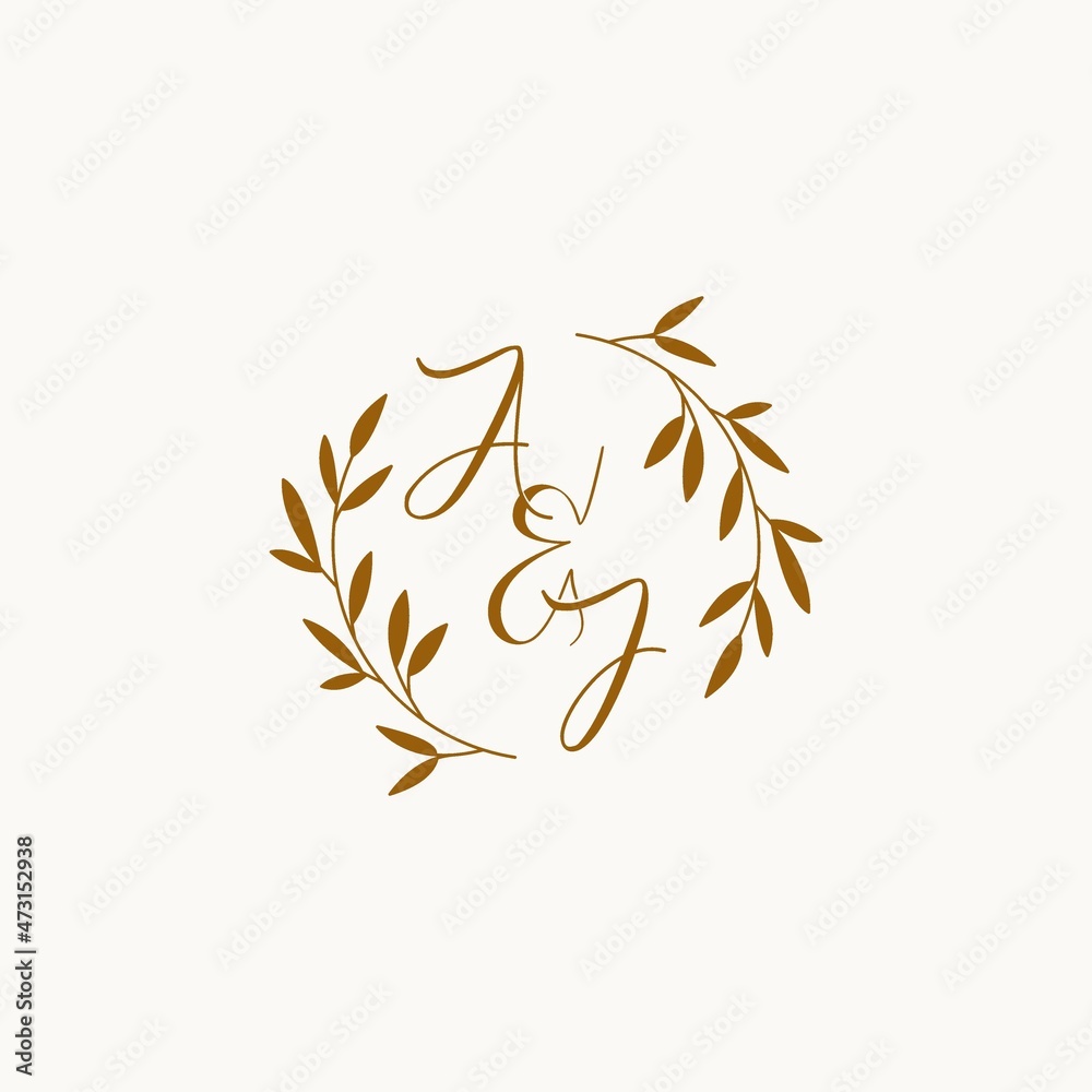 AJ initial wedding monogram logo Stock Vector | Adobe Stock