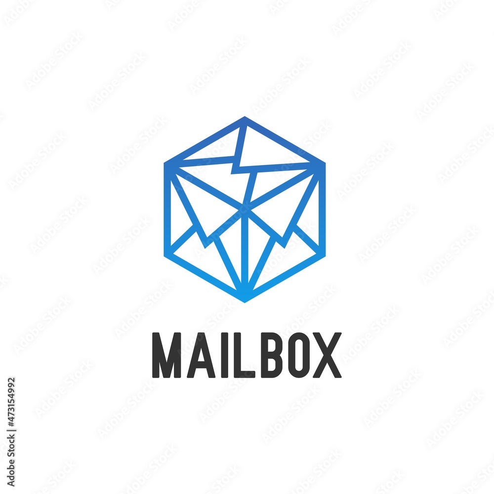 Mailbox logo design concept. Combination of Box with Message or email ...